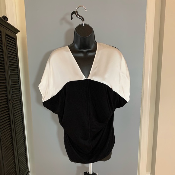 Red Haute | Tops | Satin And Knit Top | Poshmark